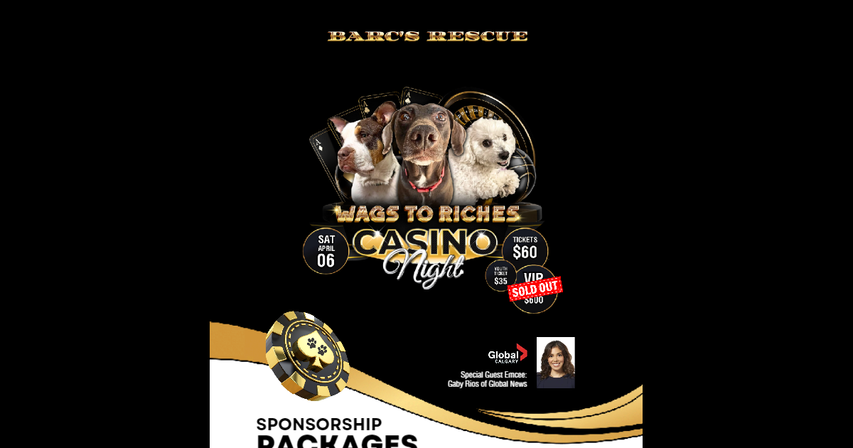 Sponsorship Packages - BARC's "Wags to Riches" Gala